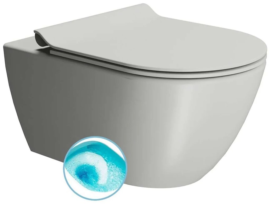 Sapho GSI Color Elements - WC závěsné Pura, splachování Swirlflush, cenere dual-mat 881517