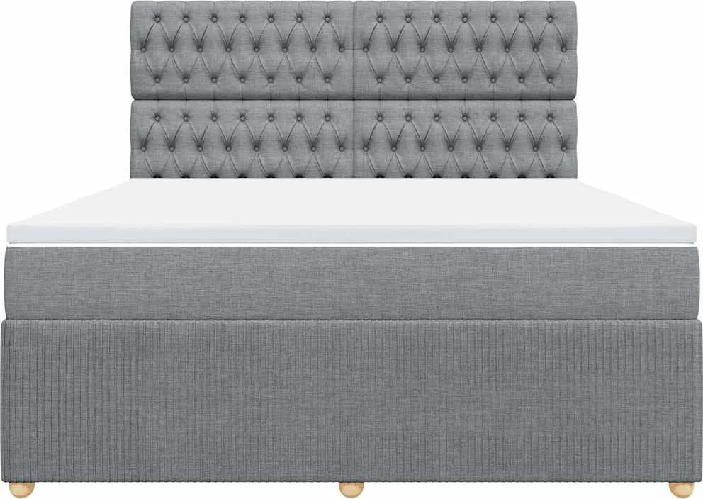 Box spring postel s matrací světle šedá 180 x 200 cm textil 3294442