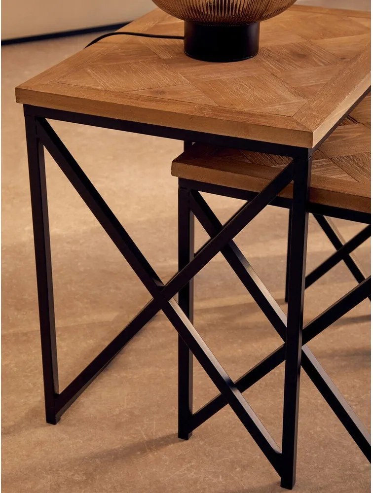 Odkládací stolky v sadě 2 ks z jedlového dřeva 38x51 cm Kickford – Premier Housewares