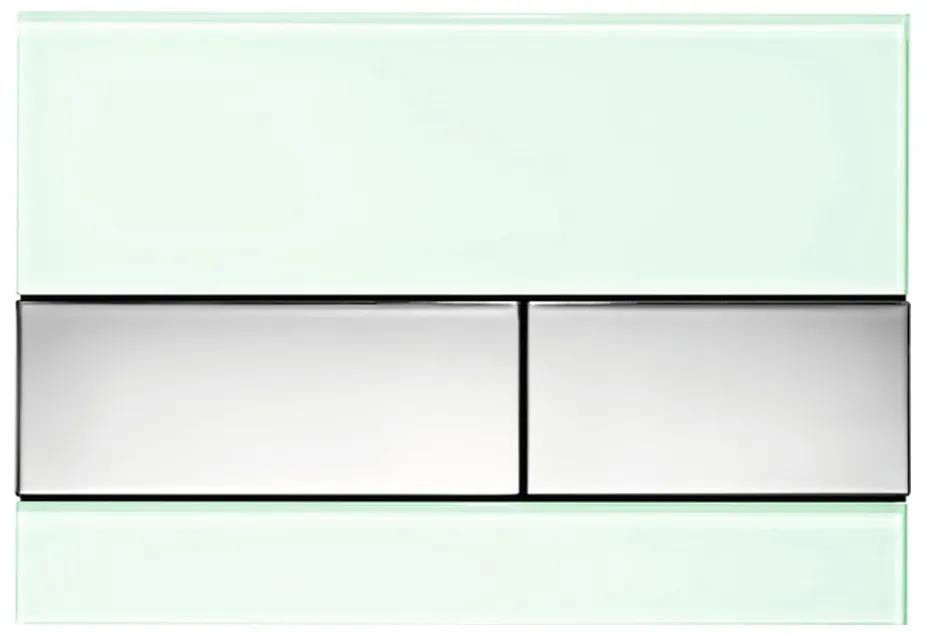 TECEsquare- Ovládací tlačítko, skleněné, zelené sklo - chrom 9240805