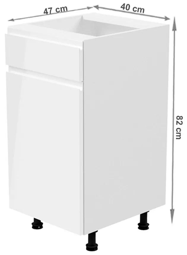 Dolní kuchyňská skříňka D40S14 Aurellia (bílá + lesk bílý) (L). 1015750
