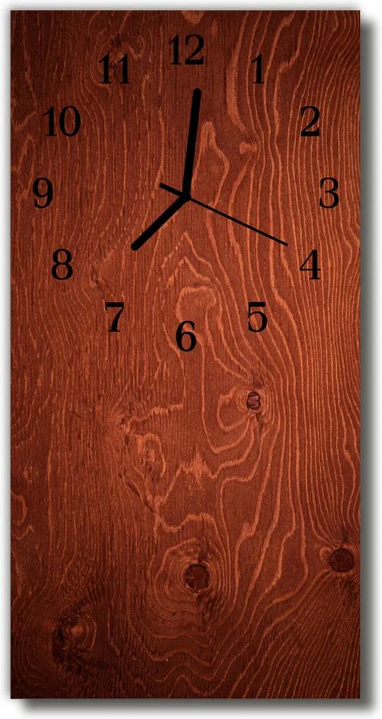 Skleněné hodiny vertikální Dřevěné hnědé panely