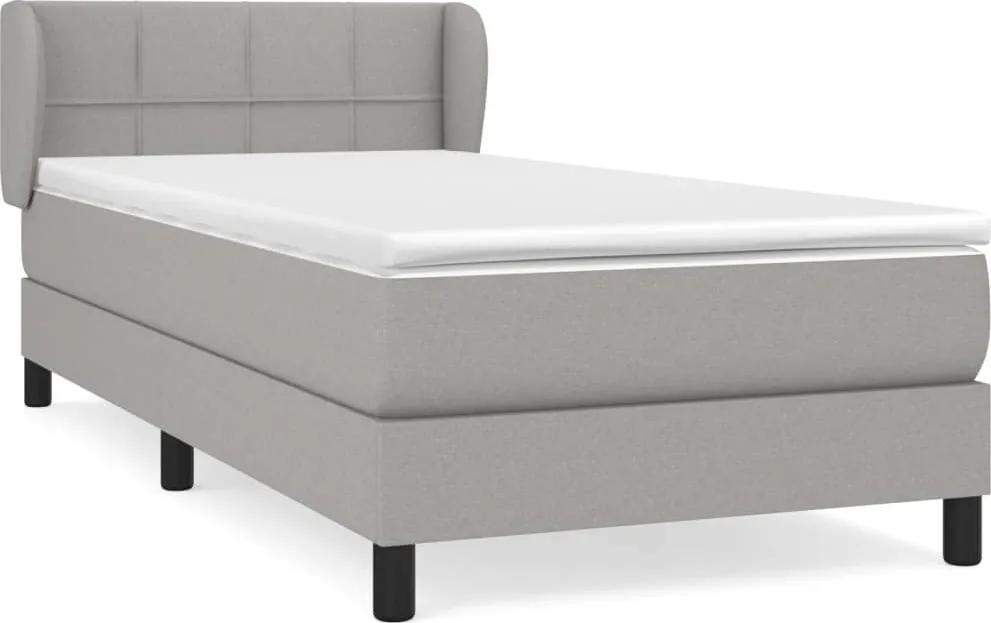 vidaXL Box spring postel s matrací 100 x 200 cm textil [3126221] Barva: tmavě hnědá