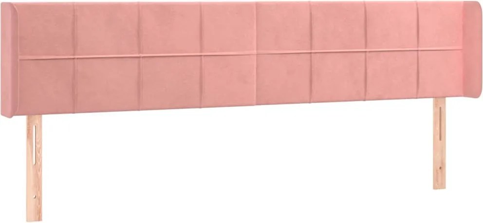 Čelo postele typu ušák růžová 203x16x78/88 cm samet 3118839