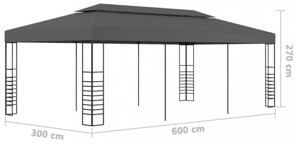 Zahradní altán 3 x 6 m antracit Dekorhome