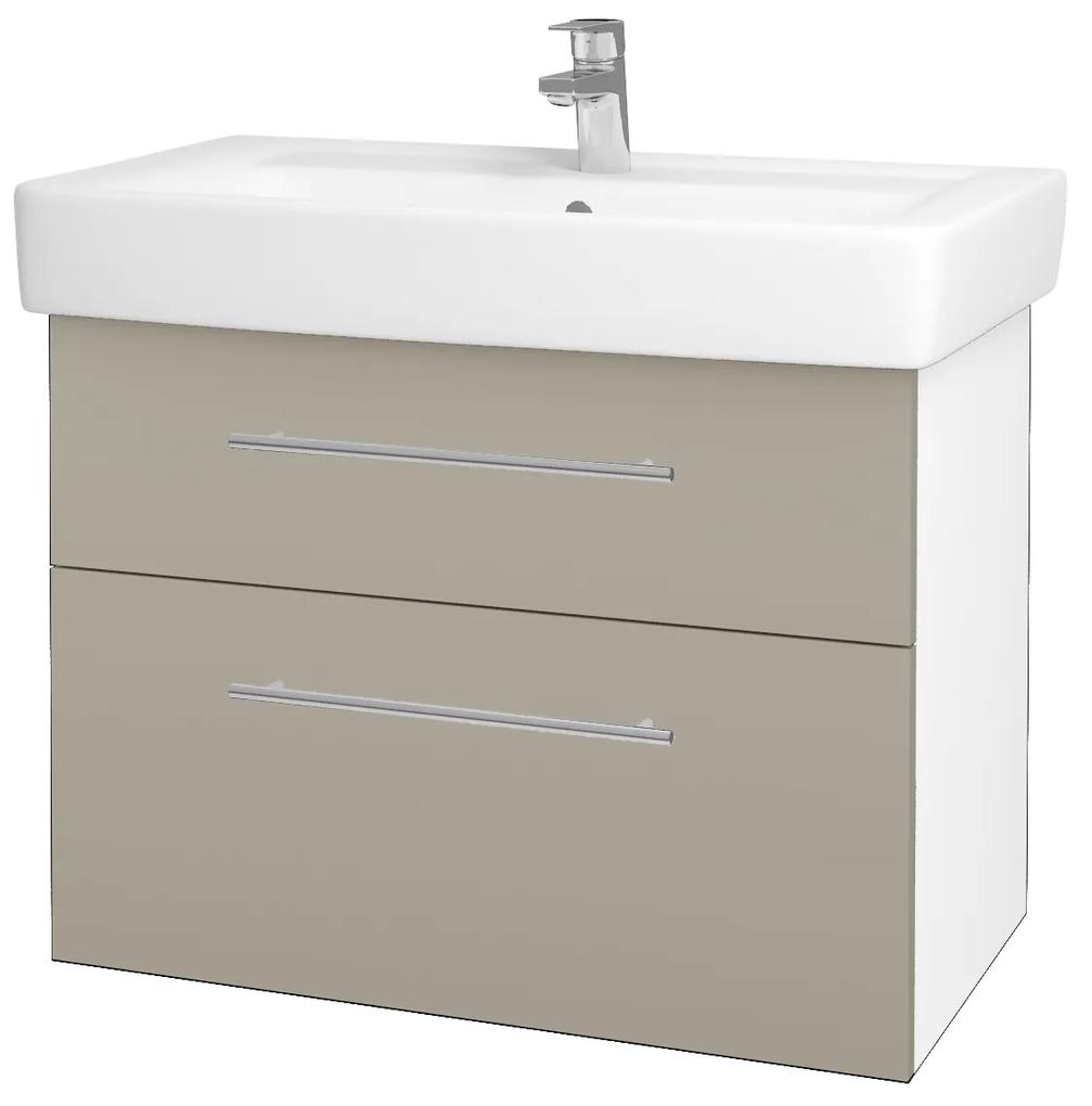 Dřevojas Koupelnová skříň Q MAX SZZ2 80 Varianta: N01 Bílá lesk / Úchytka T04 / IND Individual