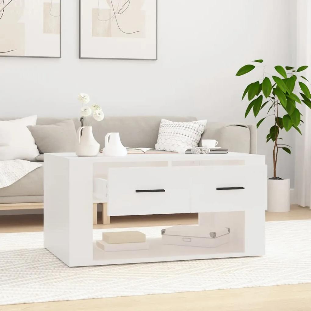 Konferenční stolek bílý 80 x 50 x 40 cm kompozitní dřevo - Default Title
