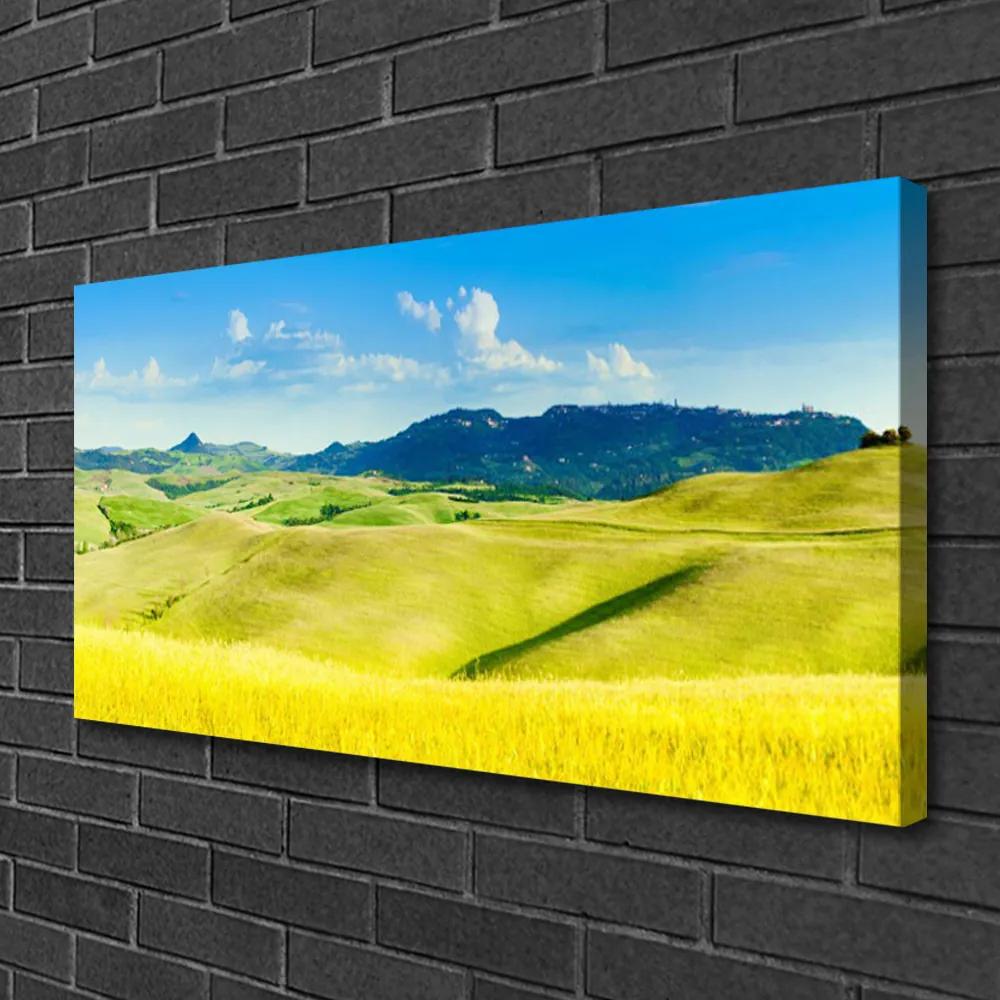 Obraz na plátně Vesnice Hory Krajina 120x60 cm