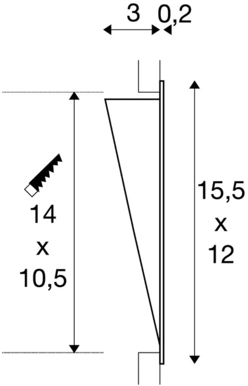 SLV 151952 Downunder Pur 155, vestavné svítidlo do stěny, LED 5,2W 3000K, bílá, rozměr 12x15,5 cm