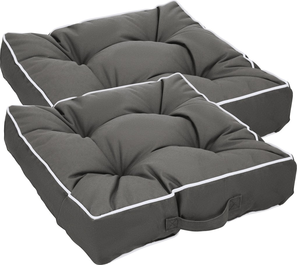Livarno® Sada venkovních voděodpudivých podsedáků, 39 x 39 cm, 2dílná, šedá