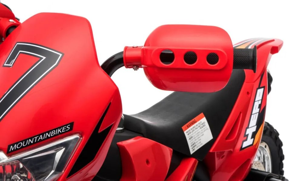 Ramiz Dětská motorka Cross na baterie červená + pomocná kolečka + LED zvuky