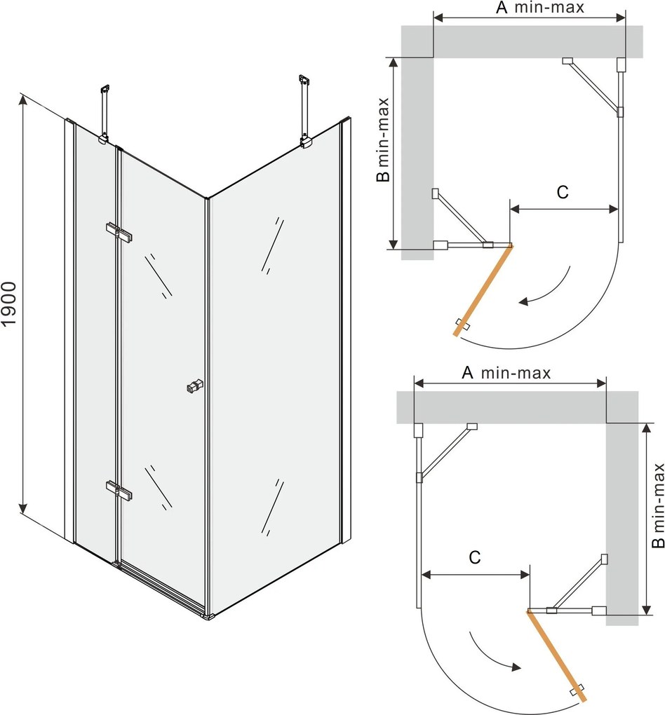 Sprchový kout MEXEN ROMA 100x70 cm
