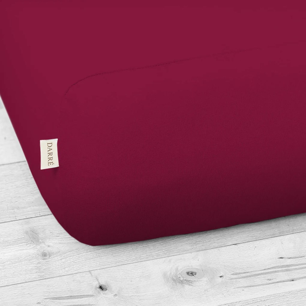 Jersey prostěradlo tmavě červené na výšku matrace do 30 cm Velikost: 160 x 200