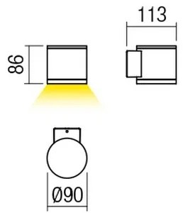 Redo 9594 - LED Venkovní nástěnné svítidlo ETA LED/6W/230V 3000K IP54 antracit