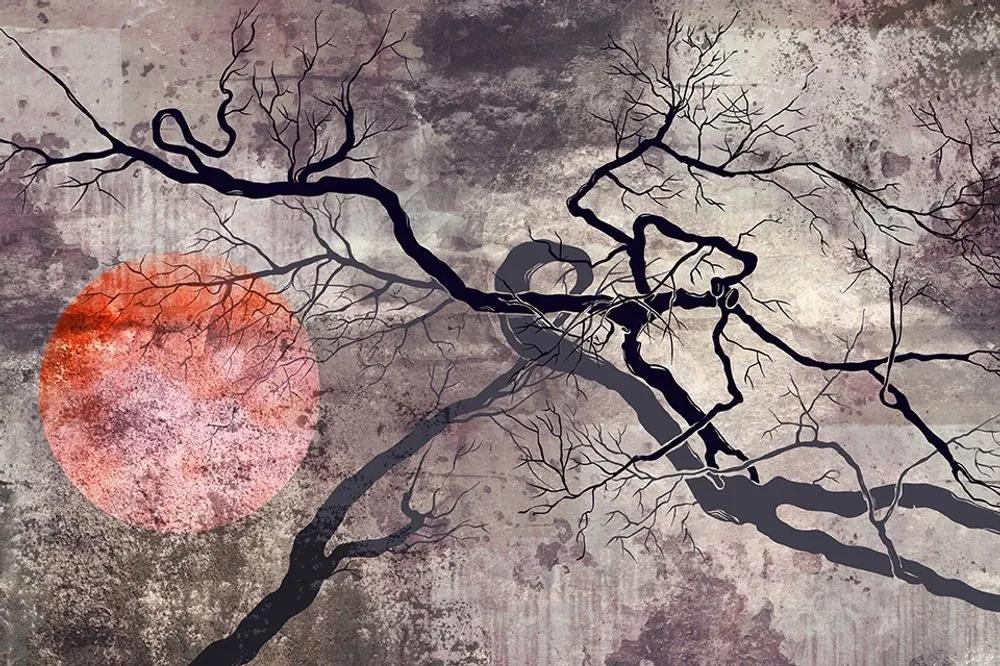 Samolepící tapeta surrealistické stromy - 450x300 cm