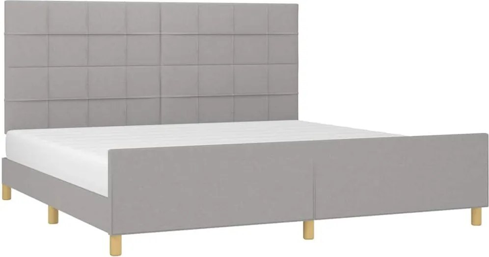 Rám postele bez matrace světle šedý 200 x 200 cm textil 3125081