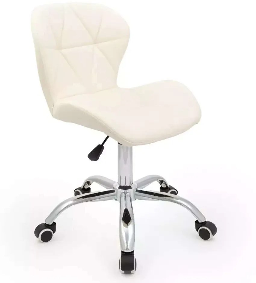 LuxuryForm DESIGN Židle LIVIO na stříbrné podstavě s kolečky - krémová