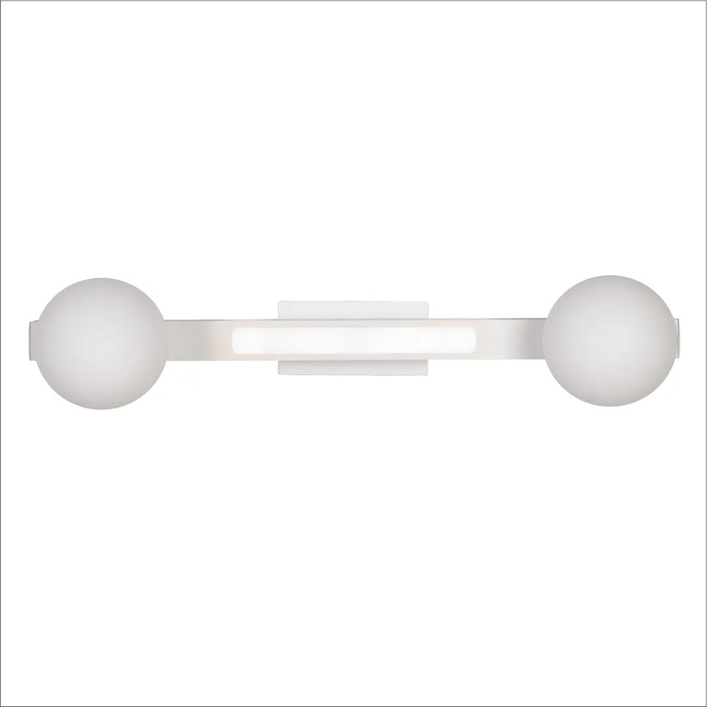 Nástěnné svítidlo Magnet1, 2x bílé skleněné stínítko + 1x LED 13W, w