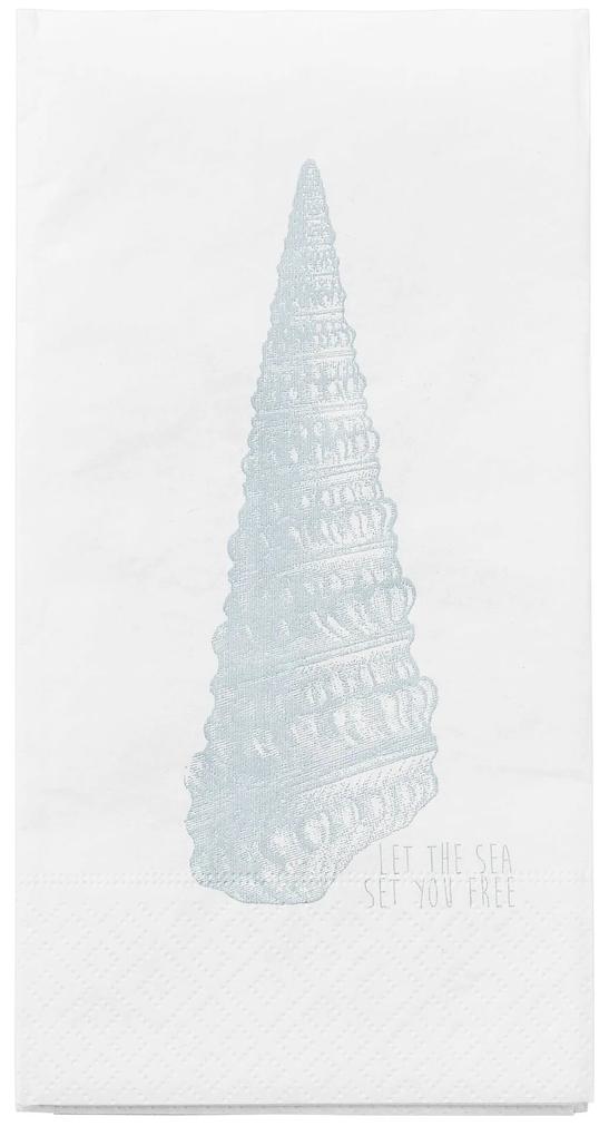Papírové ubrousky SHELBY s obrázkem mušle, světle modré, 40 x 40 cm | BIANO