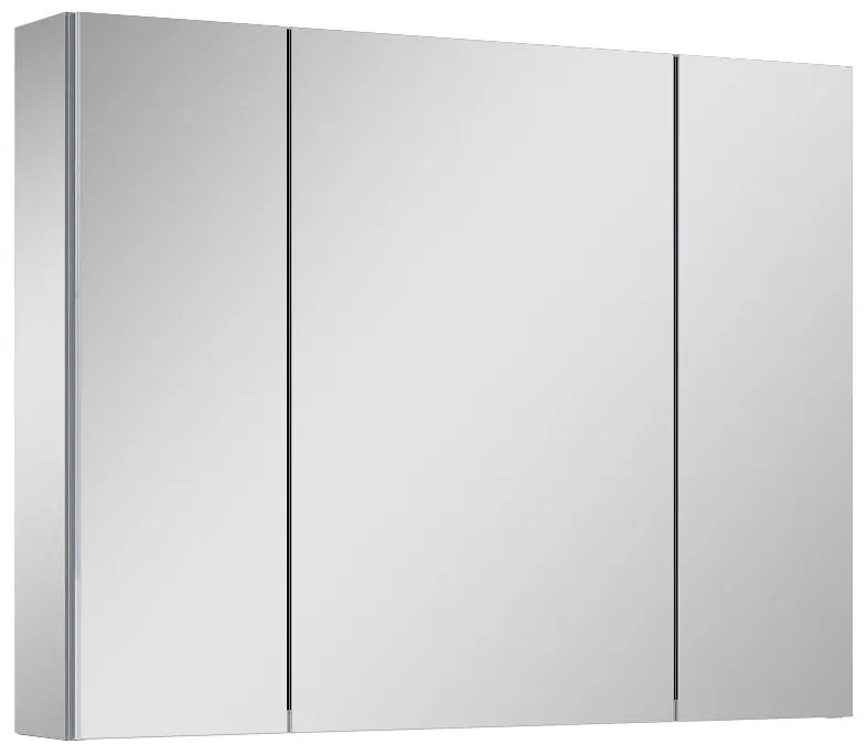 Basic Zrcadlová skříňka 80, 80,6 × 61,8 × 12,9 cm, stříbrná