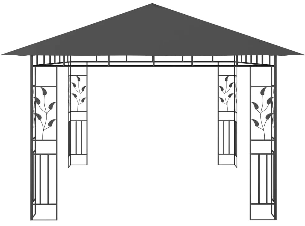 vidaXL Marketos Altán s moskytiérou 4 x 3 x 2,73 m antracitový 180 g/m²