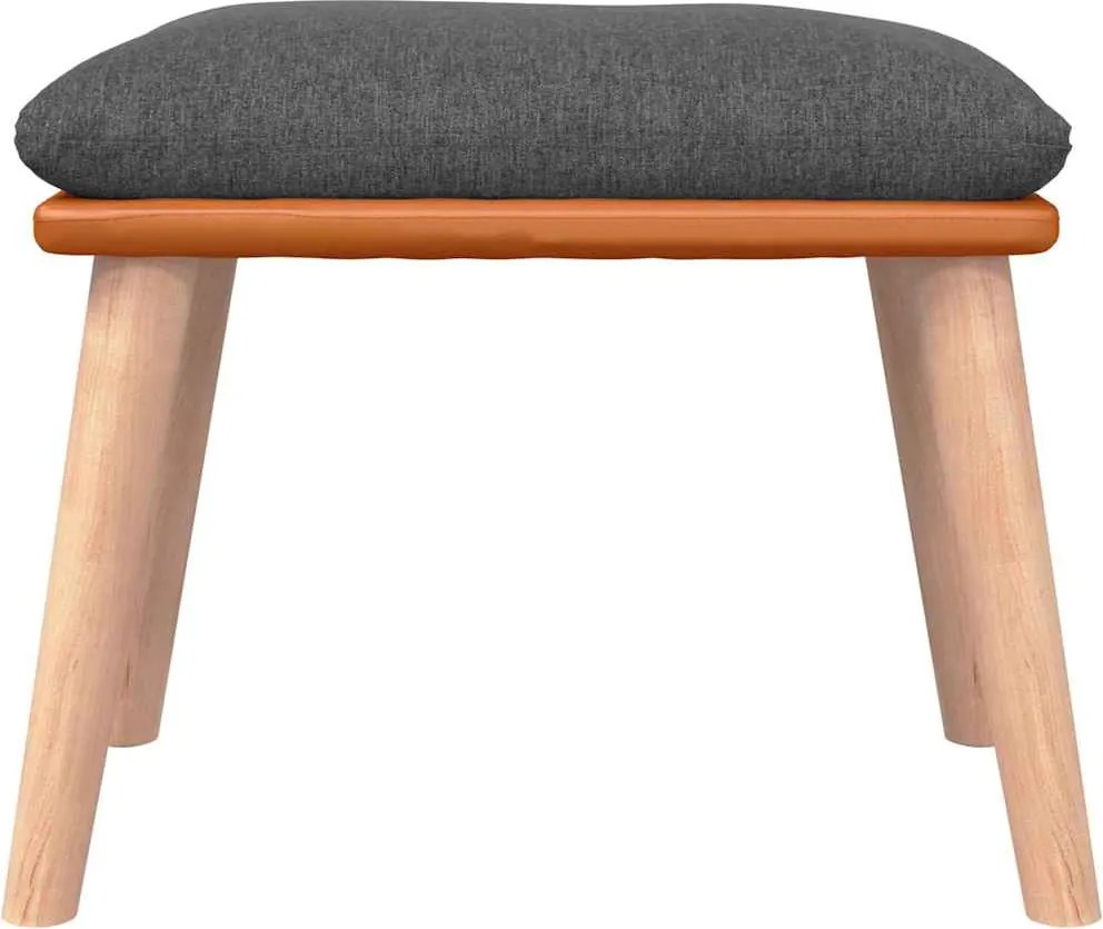 Podnožka tmavě šedá 45x29,5x35 cm textil a umělá kůže 341447