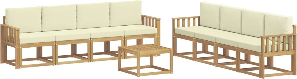 Venkovní pohovková souprava 9 ks Bílá a krémová 3387414