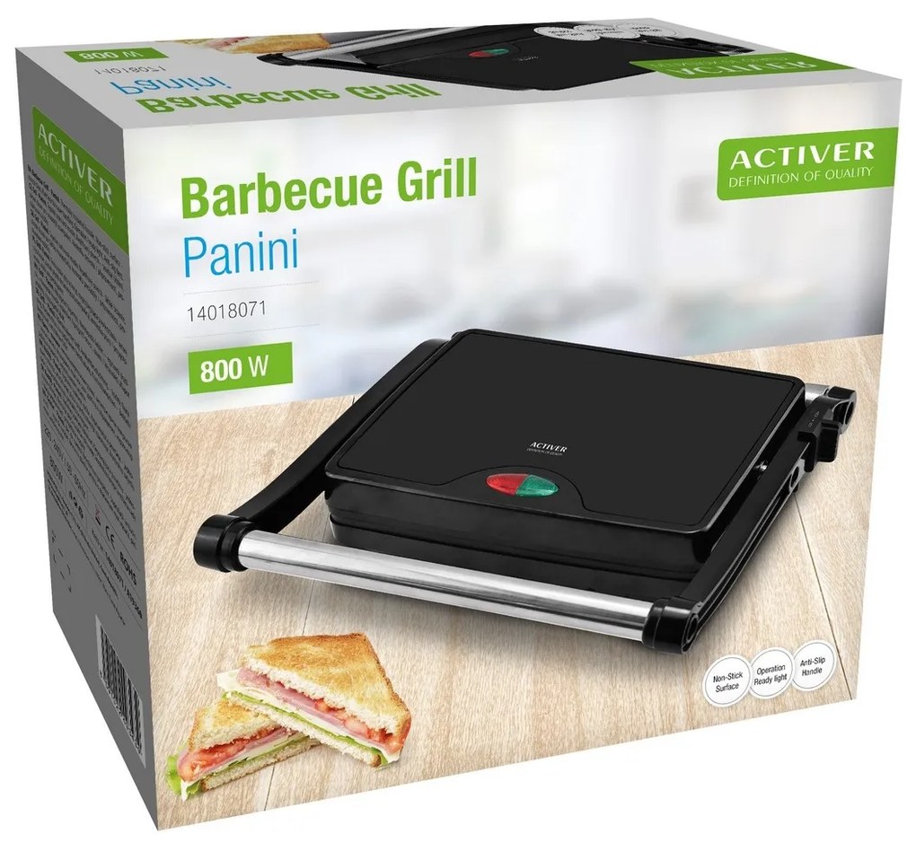 Banquet Sendvičovač na panini 800 W, černá