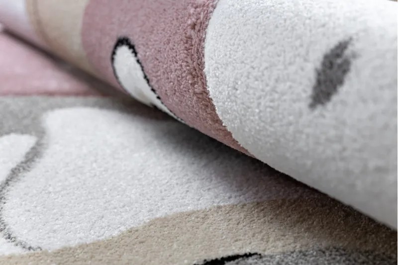 Dywany Łuszczów, Dětský kusový koberec Petit Flamingos hearts cream, 160x220, růžová, dětský pokoj