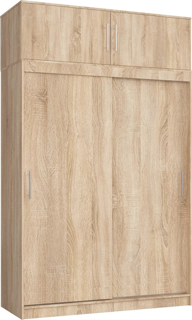 Šatní skříň posuvná s nástavbou Mono 150 cm dub sonoma