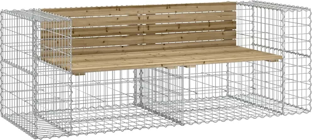Zahradní lavice gabionový design 184x71x65,5 cm borové dřevo 3196238