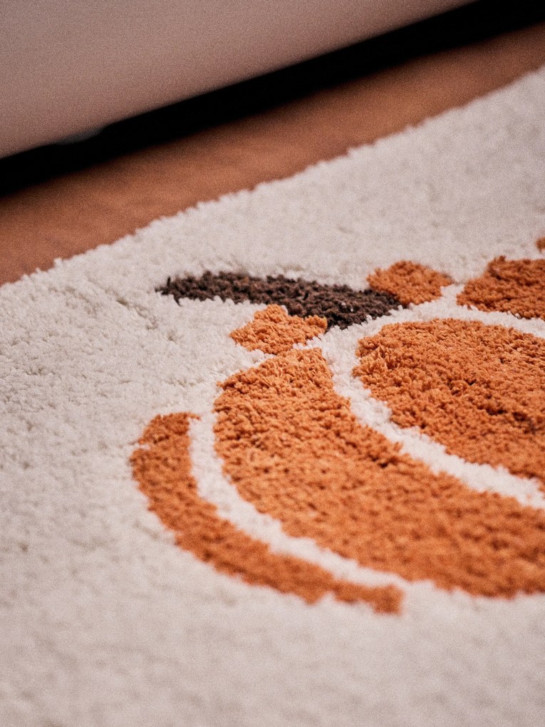 Sinsay - Bavlněná koupelnová předložka s motivem dýně - krémová