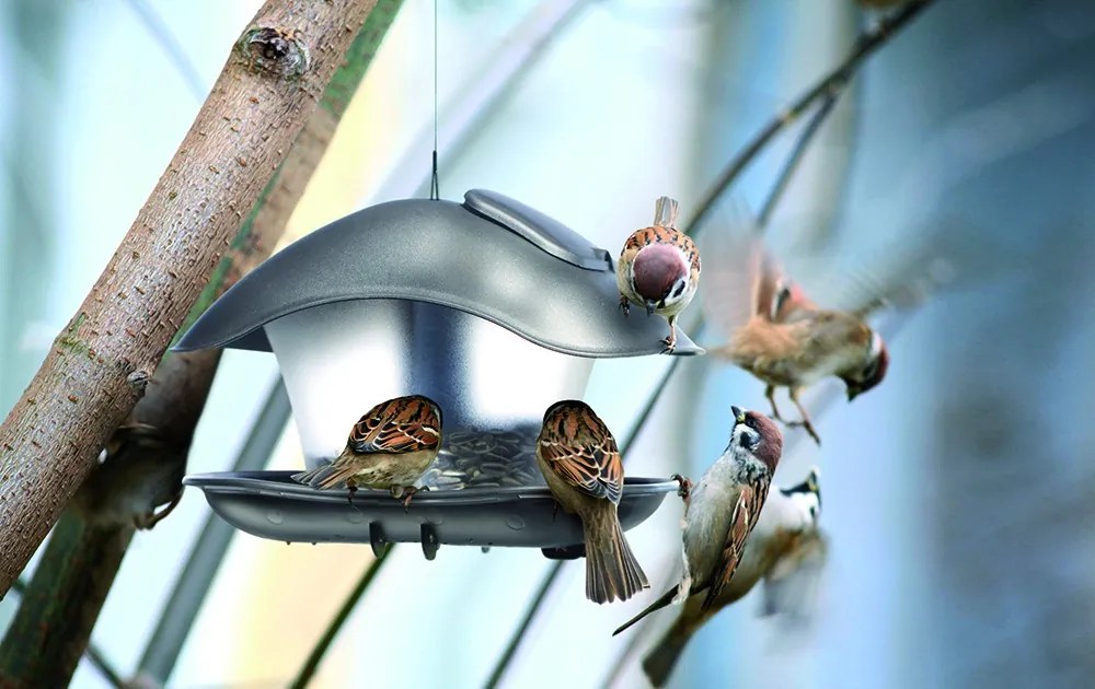 Krmítko pro ptáčky BirdieFood 24,8 cm šedý kámen
