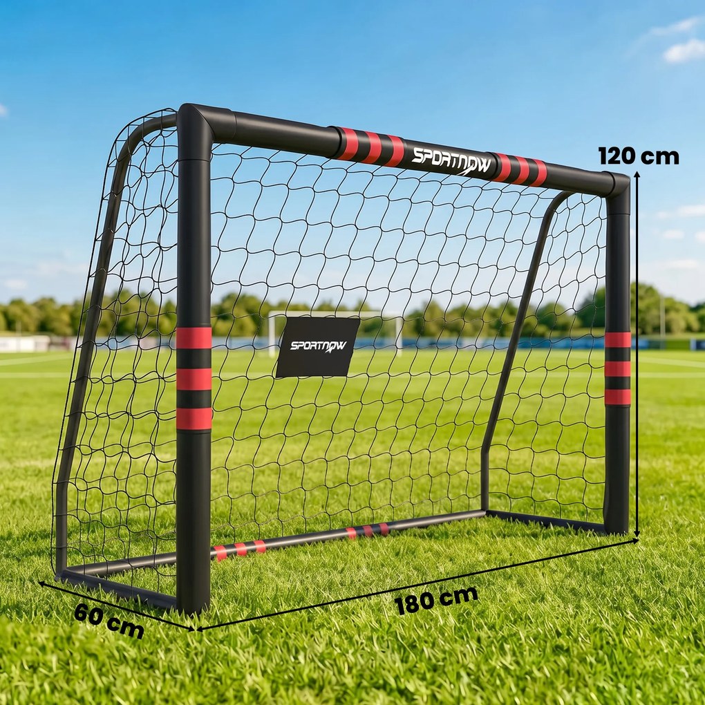 SPORTNOW Fotbalová branka do zahrady 1,8 x 1,2 m pro mládež a dospělé Robustní venkovní branka s brankovou sítí, polstrováním a zemními kotvami