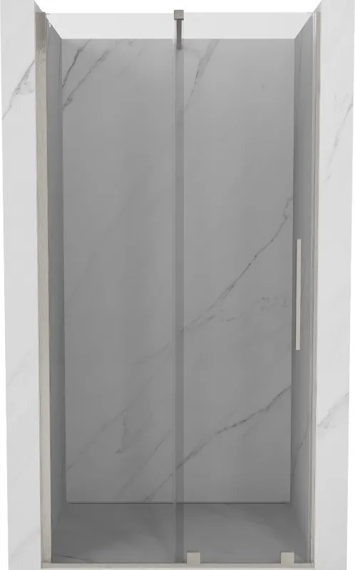 Mexen Velar, posuvné sprchové dveře do otvoru 110 cm, 8mm čiré sklo, broušená ocel, 871-110-000-01-97