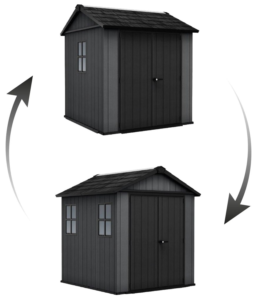 Zahradní domek keter newton plus wide 7x7,5 šedý, s podlahou