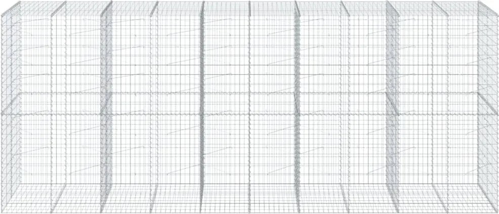Gabionový koš s víkem 500 x 100 x 200 cm pozinkované železo 3295233