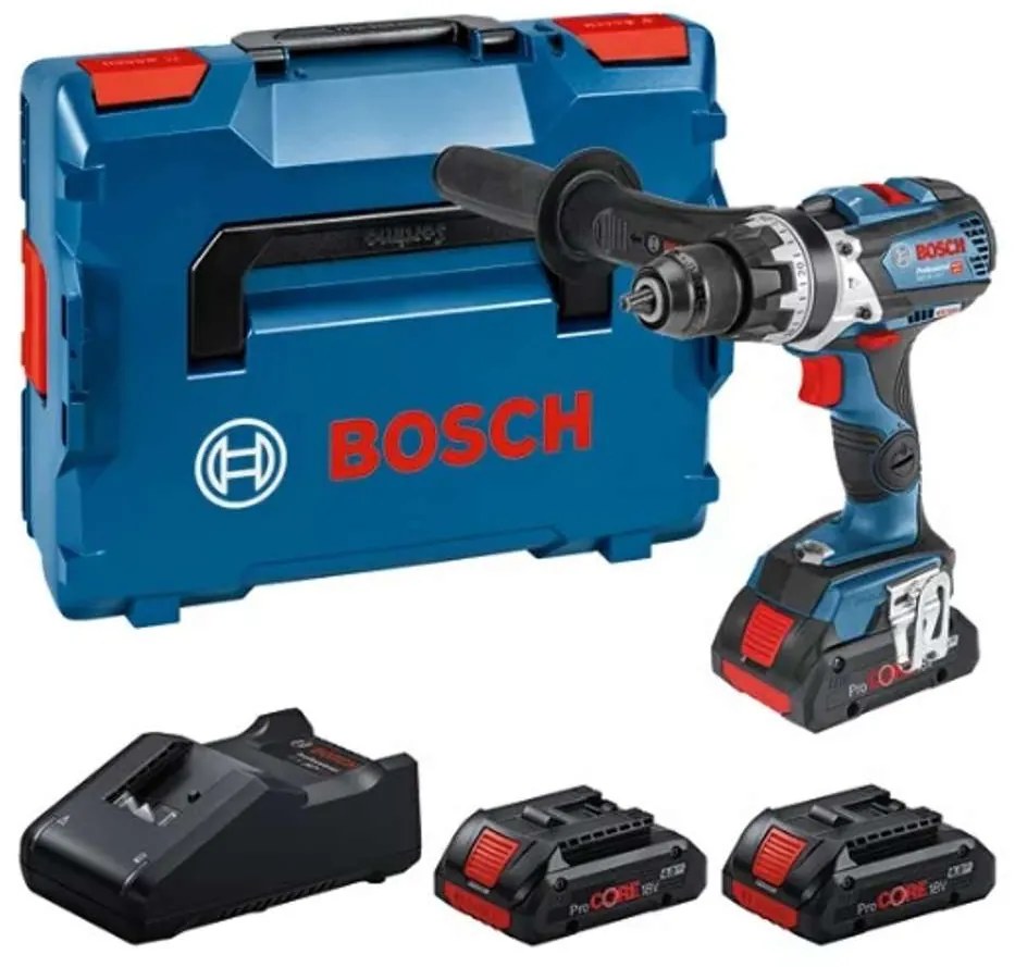 Bosch Nářadí - 18V AKU vrtačka s příklepem, 3x aku 4,0 Ah ProCORE, nabíječka 0615A5002X