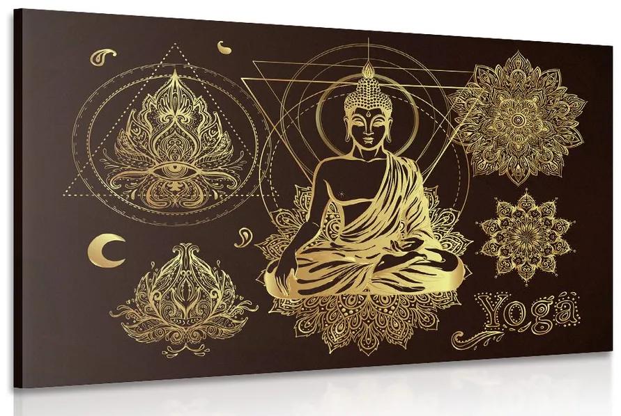Obraz zlatý meditující Budha