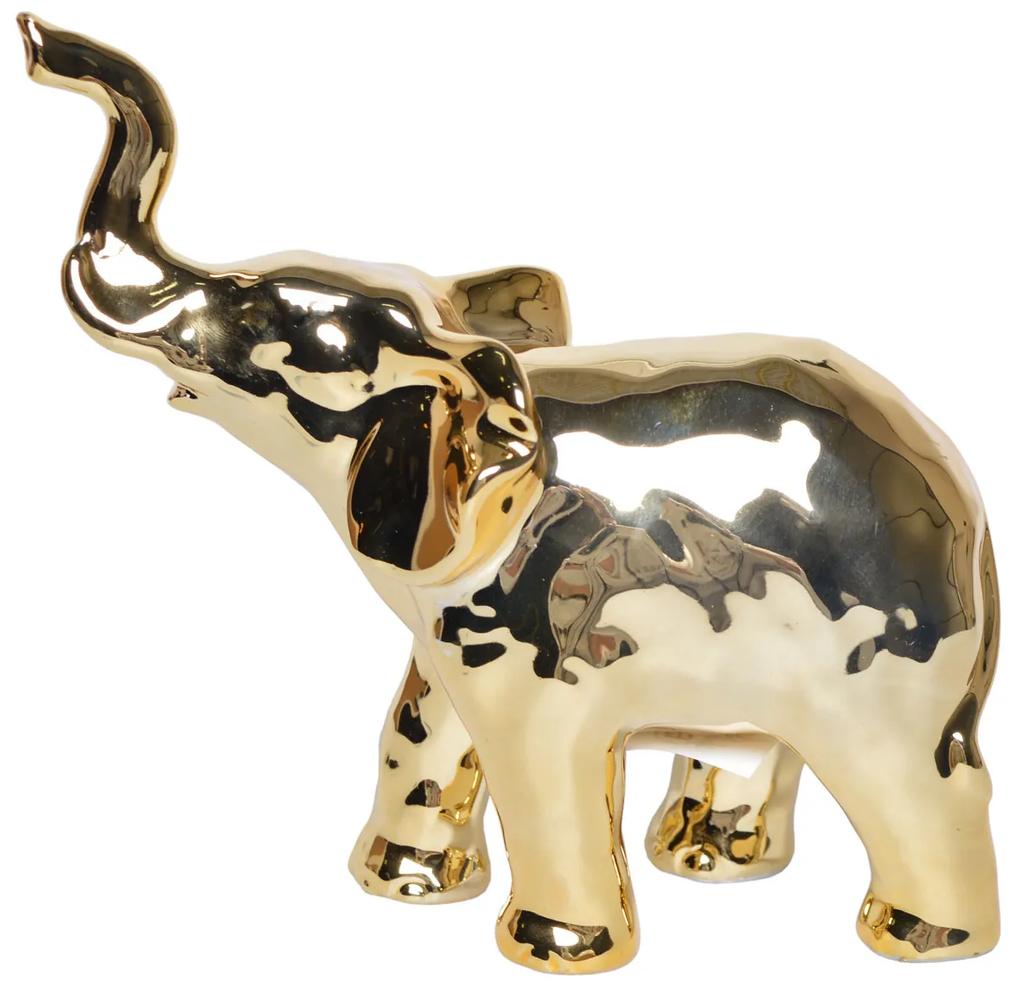 Keramický slon zlatý 1179