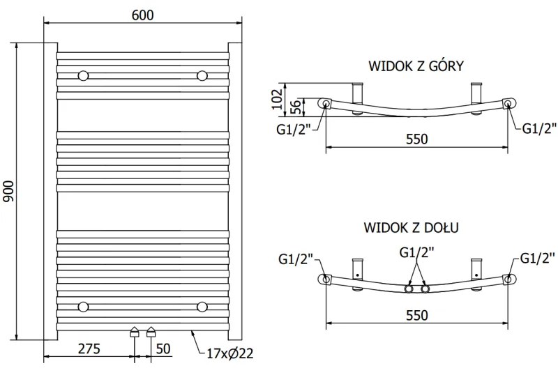 Mexen Ares, topné těleso 900 x 600 mm, 433 W, bílá, W102-0900-600-00-20