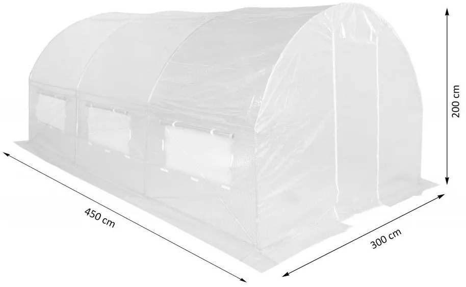 Fóliovník 3 x 4,5 m, 13,5 m2, bílý, gramáž fólie 160 g/m2