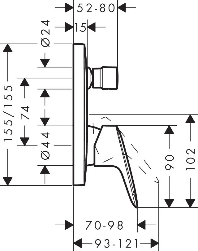 Hansgrohe Logis, vanová baterie pod omítku, černá matná, HAN-71405670