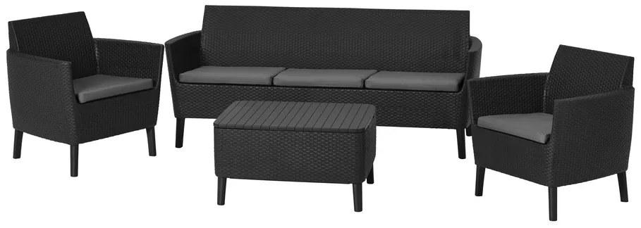 Allibert Polyratanový set Salema 3 seater - grafit