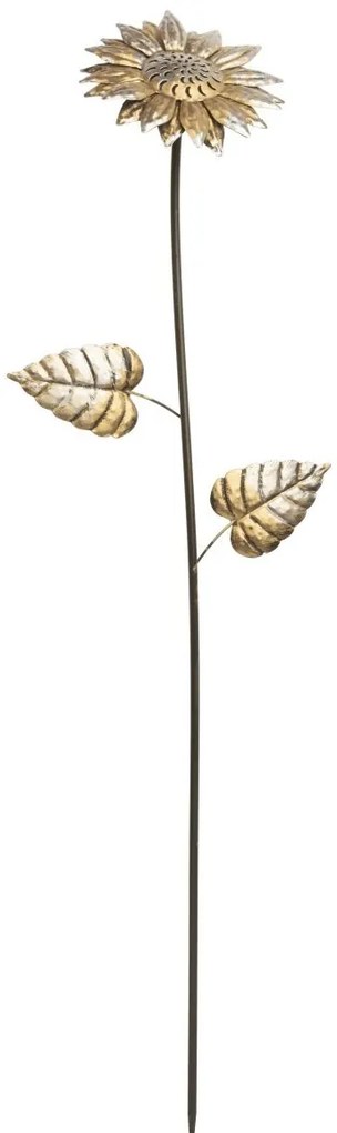 Zapichovací zahradní dekorace Flowers, sada 3ks, 74 cm, kov, zlatá