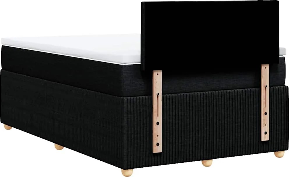 Box spring postel s matrací černá 120x200 cm textil 3287418