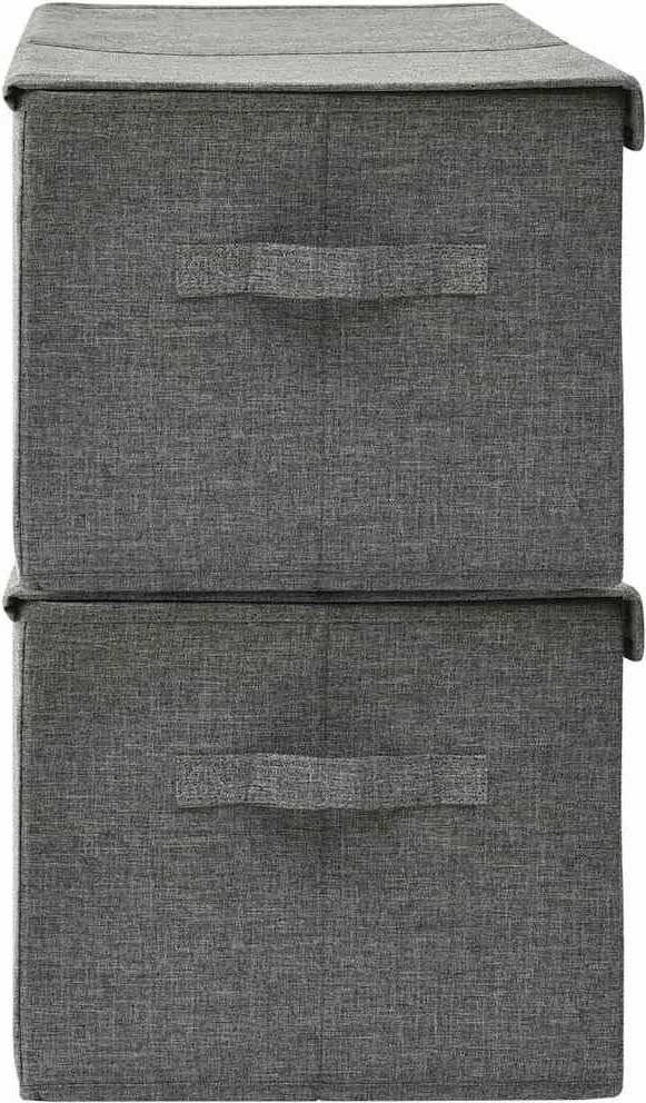 Úložné boxy 2 ks textil 50 x 30 x 25 cm antracitové 332913
