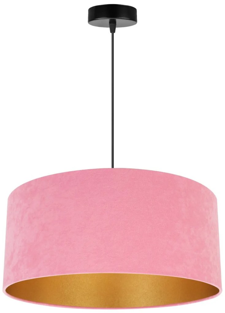 Závěsné svítidlo Mediolan, 1x růžové/zlaté textilní stínítko, (výběr ze 2 barev konstrukce), (fi 44cm)