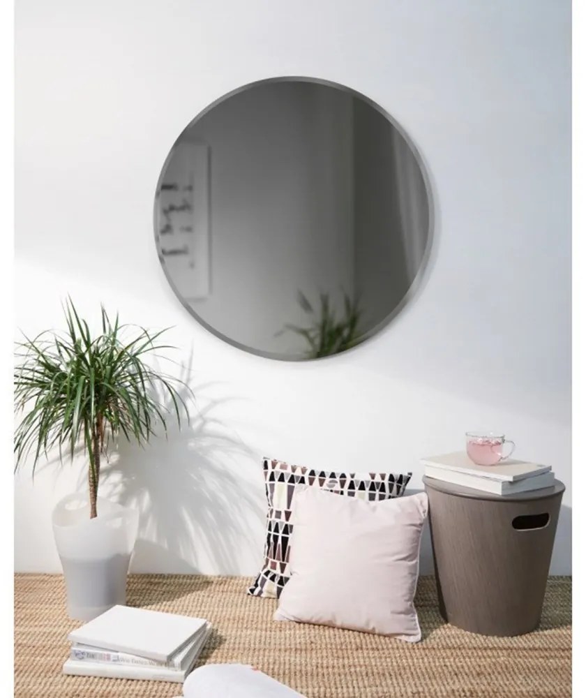 Umbra, Kulaté zrcadlo se zkosenou hranou HUB 91 cm | šedá / kouřová