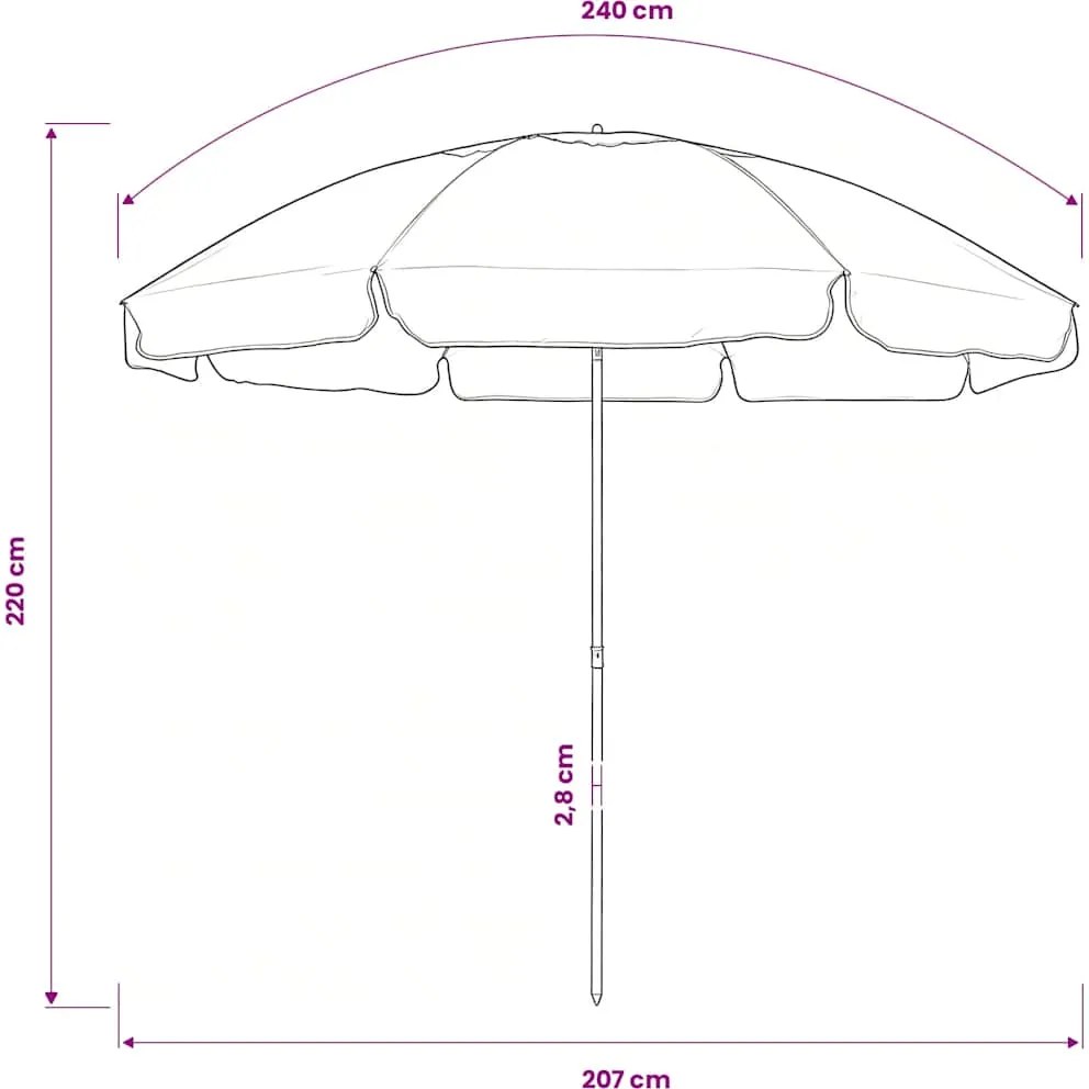 Plážový slunečník modrý 240 cm 314712